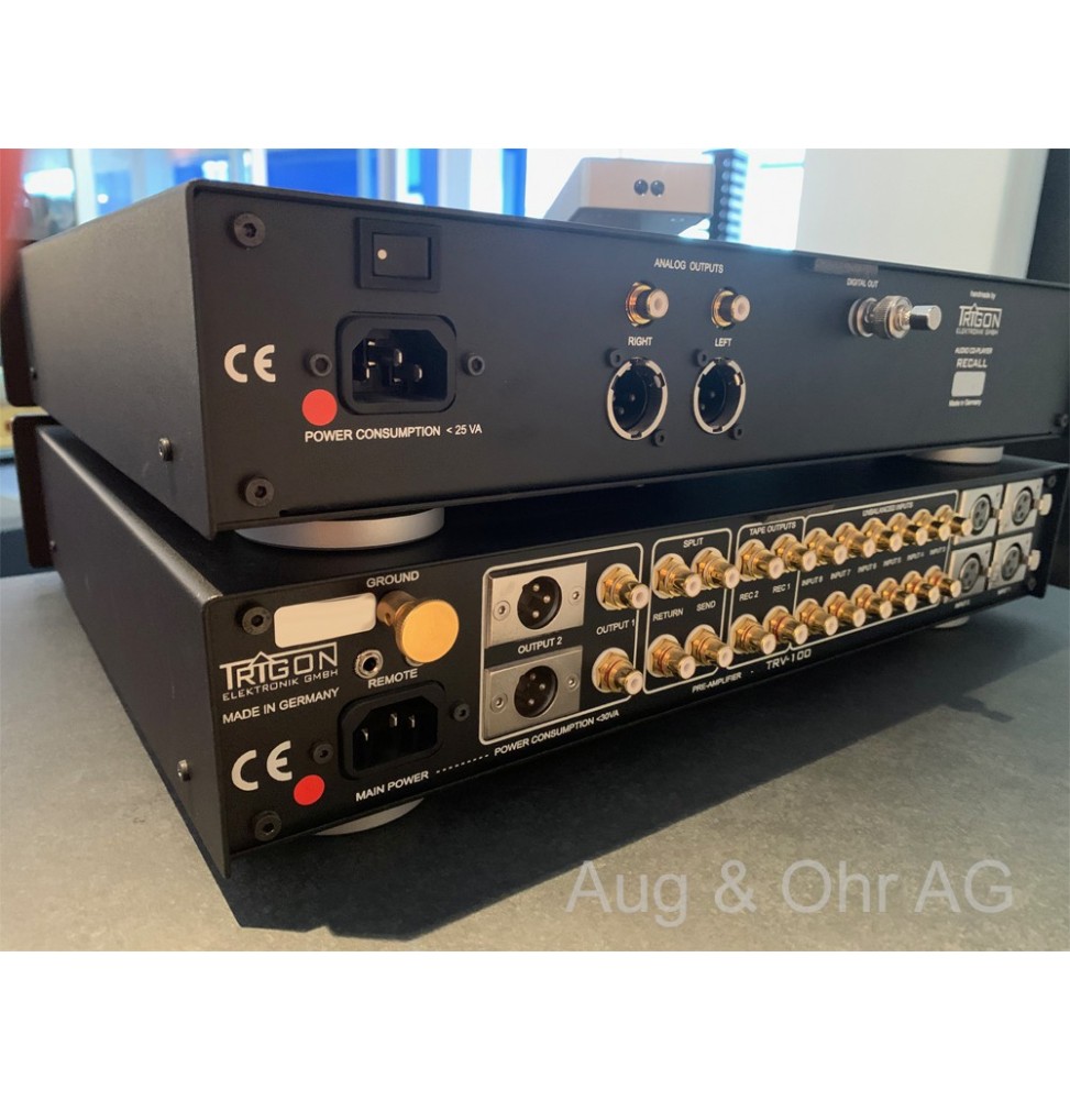 Das TRIGON-SET besteht aus TRV 100 Vorstufe, dem RECALL CD-Player und ...