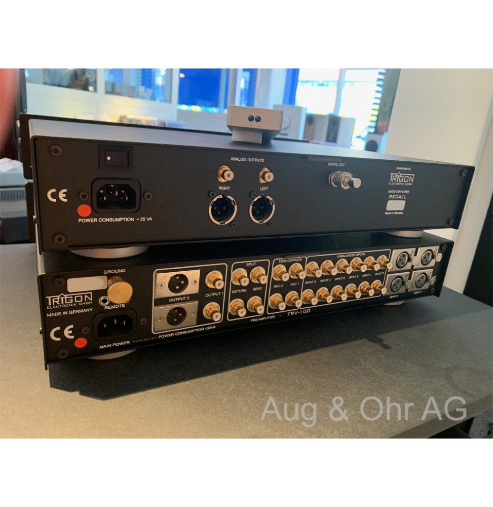 Das TRIGON-SET besteht aus TRV 100 Vorstufe, dem RECALL CD-Player und ...